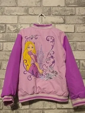 Disney | Jackets & Coats | Disney Pink And Purple Rapunzel Varsity ...